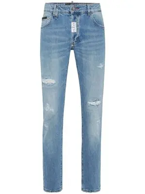 Philipp Plein Distressed Skinny Jeans - Blue