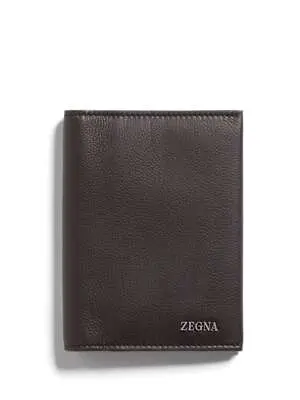 Zegna Secondskin Passport Case - Brown