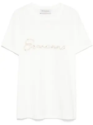 ERMANNO FIRENZE Logo-embroidered T-shirt - White