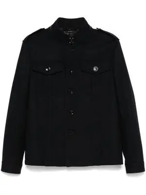TOM FORD Felted Stand-up Collar Overshirt