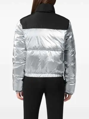 PLEIN SPORT Logo-appliquéd Puffer Jacket - Silver