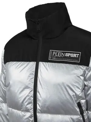 PLEIN SPORT Logo-appliquéd Puffer Jacket - Silver
