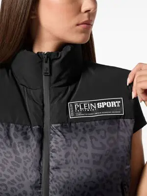 PLEIN SPORT Leopard-print Gilet