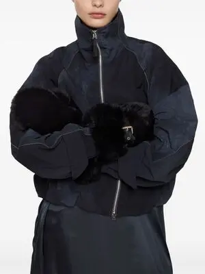 Acne Studios Fluffy Buckle Mittens - Black