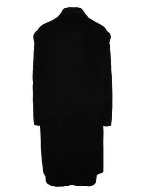 Attachment Single-breasted Coat - Black