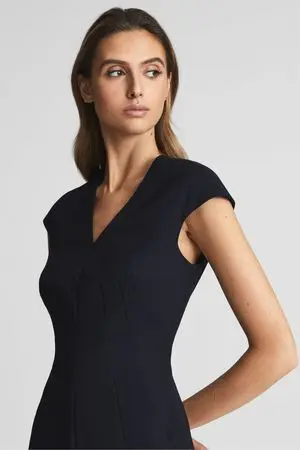 REISS Hayes Cap Sleeve Tailored Dress