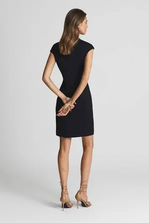 REISS Hayes Cap Sleeve Tailored Dress