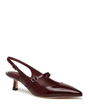 Paige Maggie Pointed Toe Kitten Heel Slingback Pumps