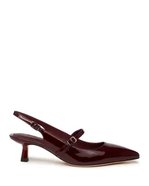 Paige Maggie Pointed Toe Kitten Heel Slingback Pumps
