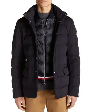 Moncler Bess Wool Down Jacket - Navy
