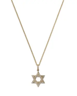 Bloomingdale'S Diamond Star Of David Pendant Necklace - Gold