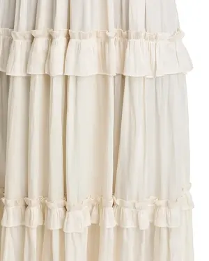 Aqua Ruched Ruffled Midi Dress