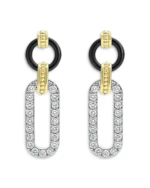 Lagos 18k Gold Diamond And Ceramic Drop Earrings - White/multi