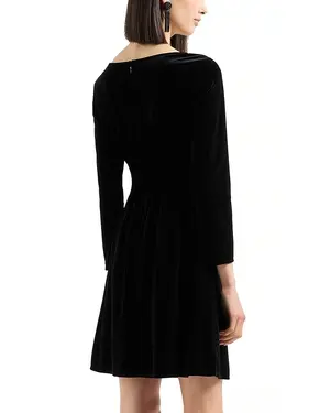 Emporio Armani Stretch Chenille Velvet Dress - Black