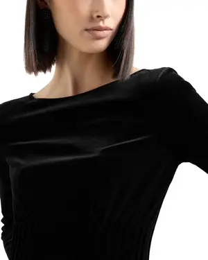 Emporio Armani Stretch Chenille Velvet Dress - Black