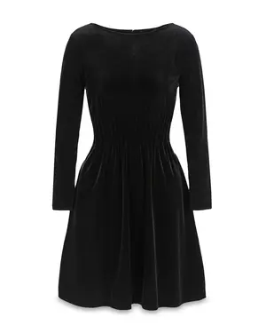 Emporio Armani Stretch Chenille Velvet Dress - Black