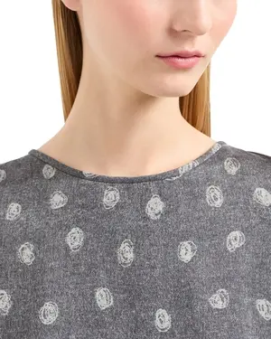 Emporio Armani Silk Chiffon Top - Grey Melange
