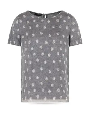 Emporio Armani Silk Chiffon Top - Grey Melange