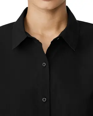 Eileen Fisher Collared Button-front Shirt - Black