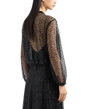 Emporio Armani Sheer Sequin Jacket - Black