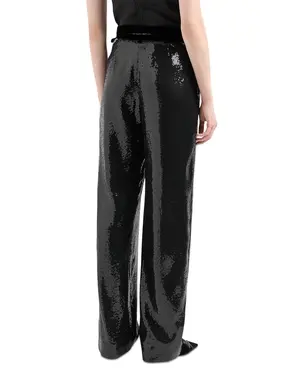 Emporio Armani Belted Micro Sequin Trousers