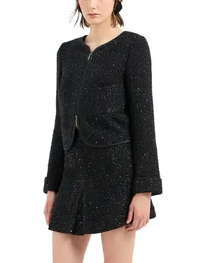 Emporio Armani Metallic Tweed Mini Skirt - Black