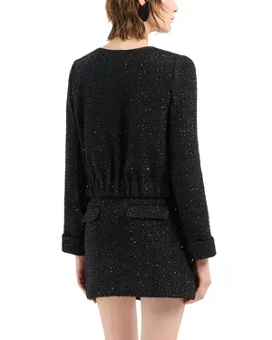 Emporio Armani Metallic Tweed Mini Skirt - Black
