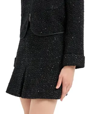Emporio Armani Metallic Tweed Mini Skirt - Black