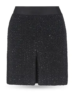 Emporio Armani Metallic Tweed Mini Skirt - Black