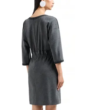Emporio Armani Wool & Cashmere Flannel Shift Dress