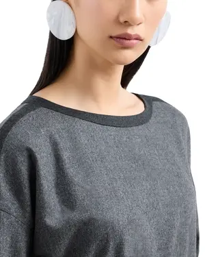 Emporio Armani Wool & Cashmere Flannel Shift Dress