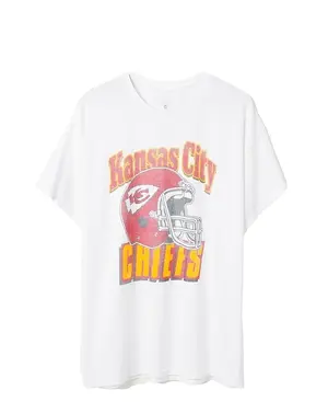 Junk Food Clothing Nfl Kansas City Chiefs Throwback Helmet Tee - White