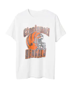 Junk Food Clothing Nfl Cincinnati Bengals Throwback Helmet Tee - White