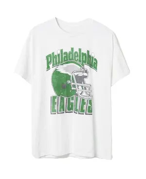 Junk Food Clothing Nfl Philadelphia Eagles Throwback Helmet Tee - White