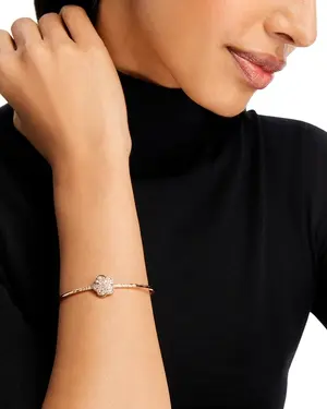 Pasquale Bruni 18k Petit Joli Diamond Flower Bangle Bracelet