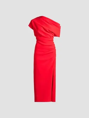 Amsale One-shoulder Cocktail Dress - Persimmon