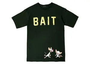 BAIT X Pinky And The Brain Logo Tee Shirt - Green