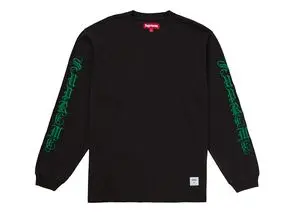 Supreme Old English Long Sleeve Top - Black