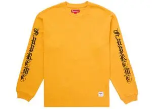 Supreme Old English Long Sleeve Top - Yellow