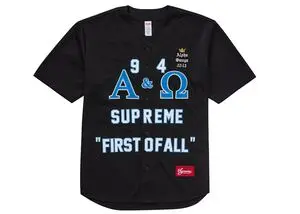 Supreme Alpha Omega Baseball Jersey - Black