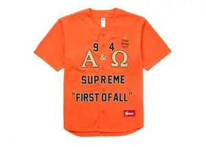 Supreme Alpha Omega Baseball Jersey - Orange