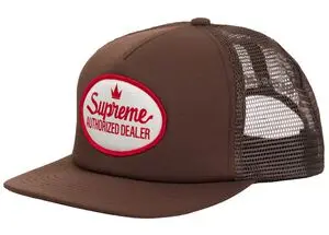Supreme Authorized Mesh Back 5 Panel Cap - Brown