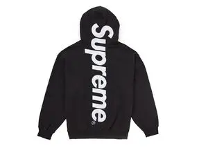 Supreme Satin Applique Hooded Sweatshirt Fw24 - Black