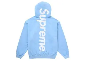 Supreme Satin Applique Hooded Sweatshirt Fw24 - Light Blue