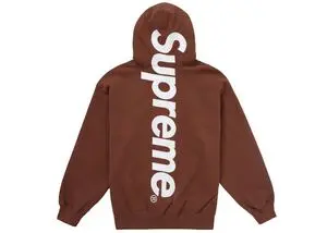 Supreme Satin Applique Hooded Sweatshirt Fw24 - Brown