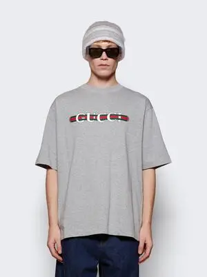 Gucci Logo Print T-shirt - Grey