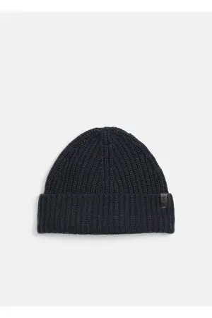 Vince Cashmere Shaker-stitch Beanie - Blue