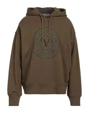 Versace Flocked Fleece Logo Hoodie - Green