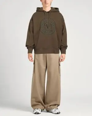 Versace Flocked Fleece Logo Hoodie - Green