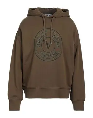 Versace Flocked Fleece Logo Hoodie - Green